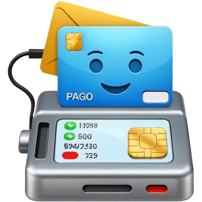 Icono de una terminal de pago con una tarjeta MOBIL emoji | AI Emoji ...