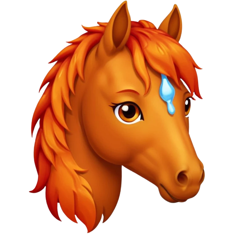 Sad fire horse emoji emoji | AI Emoji Generator