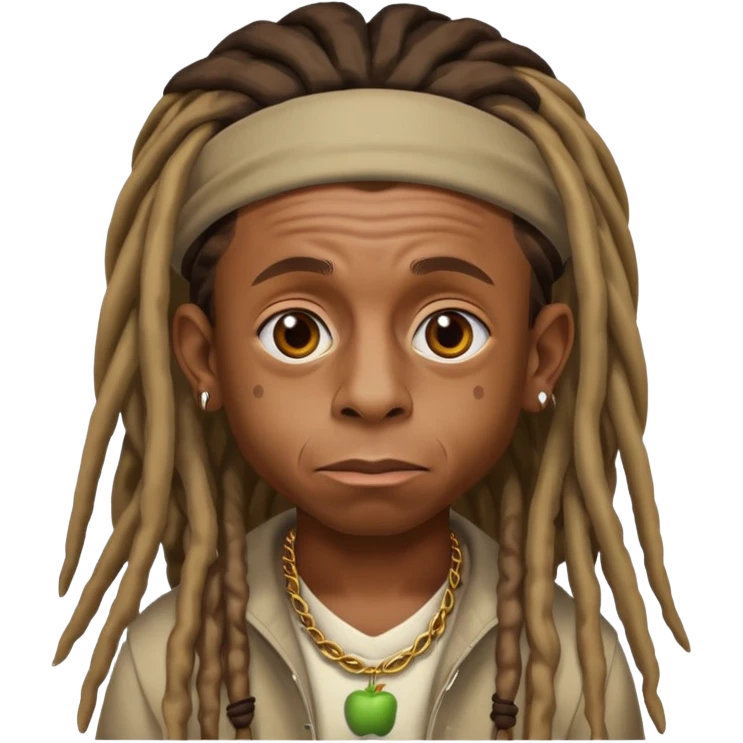 Create an iOS-style emoji of Lil Wayne. Neutral facial expression ...