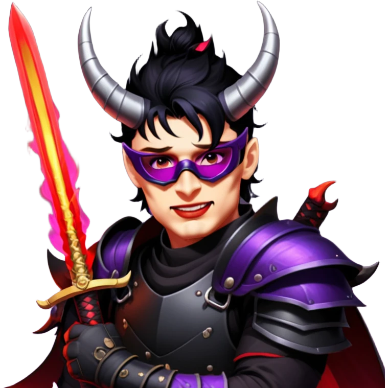 Demon-Horned Warrior emoji | AI Emoji Generator