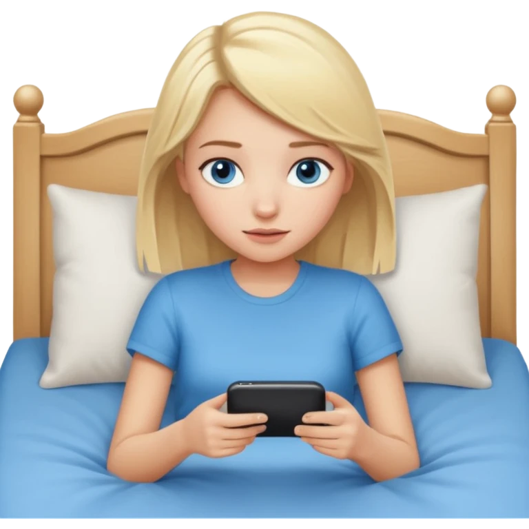 girl texting on bed emoji | AI Emoji Generator