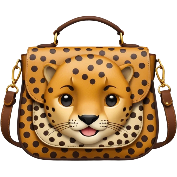 brown cheetah printed 2000s bag emoji | AI Emoji Generator