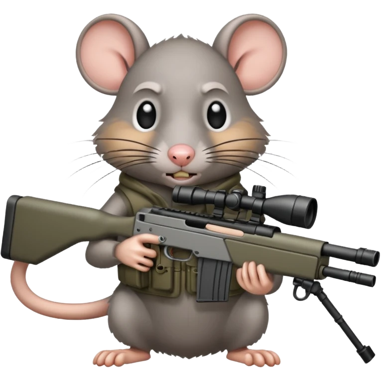 a crazed rat holding a sniper rifle emoji | AI Emoji Generator