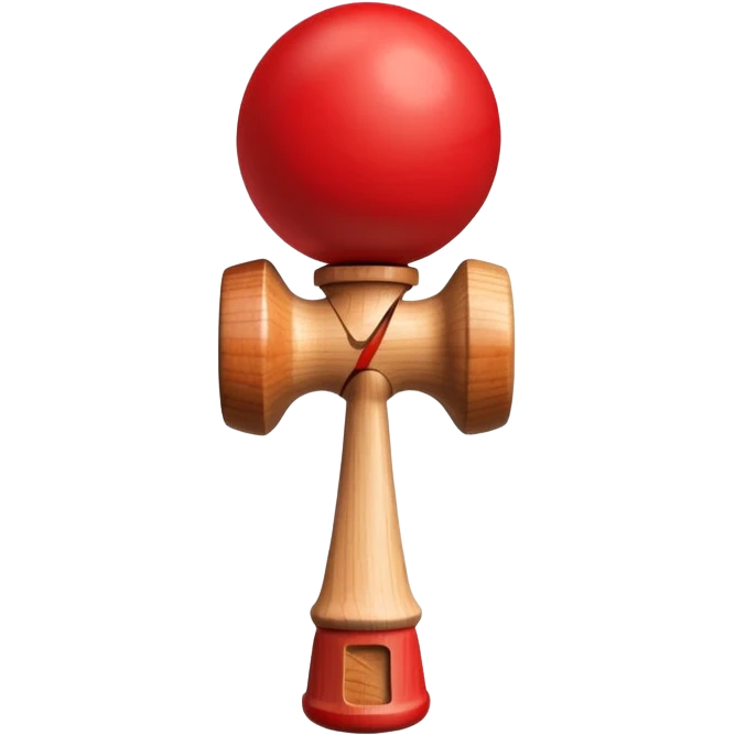 a simple kendama with red ball emoji | AI Emoji Generator