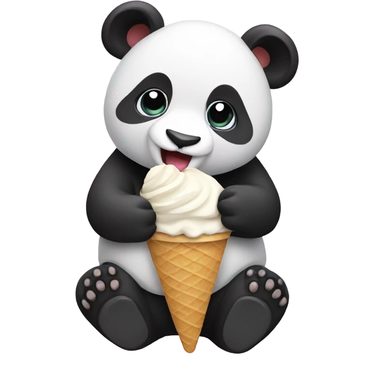 Panda eating ice cream emoji | AI Emoji Generator