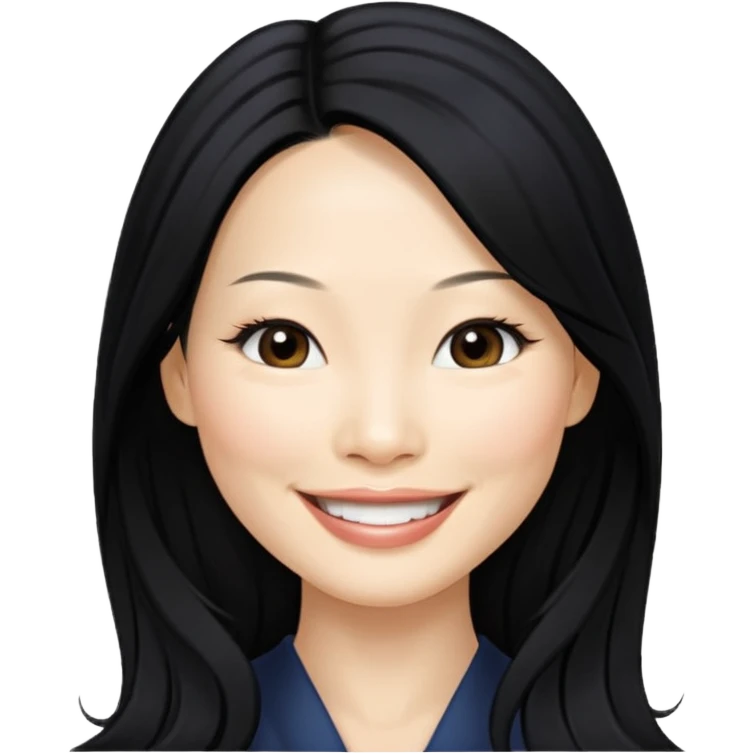 Lucy Liu with long hair emoji | AI Emoji Generator