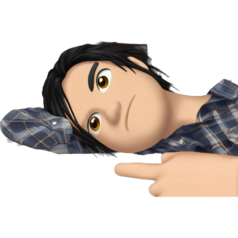 focused boy laying and gazing emoji | AI Emoji Generator