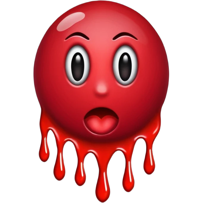 Bold emoji icon of the number 8, dark surface, realistic blood dripping ...