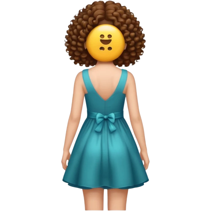 curly hair image of a girl in back view emoji | AI Emoji Generator