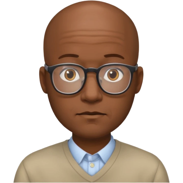 Balding black man with glasses emoji | AI Emoji Generator