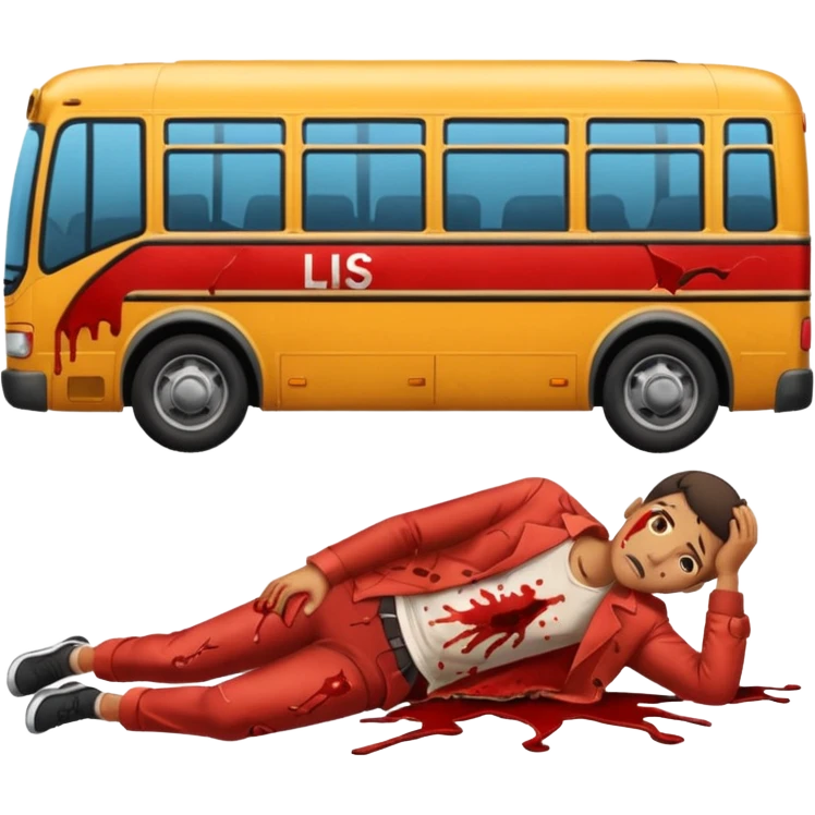 Bus running person over emoji | AI Emoji Generator