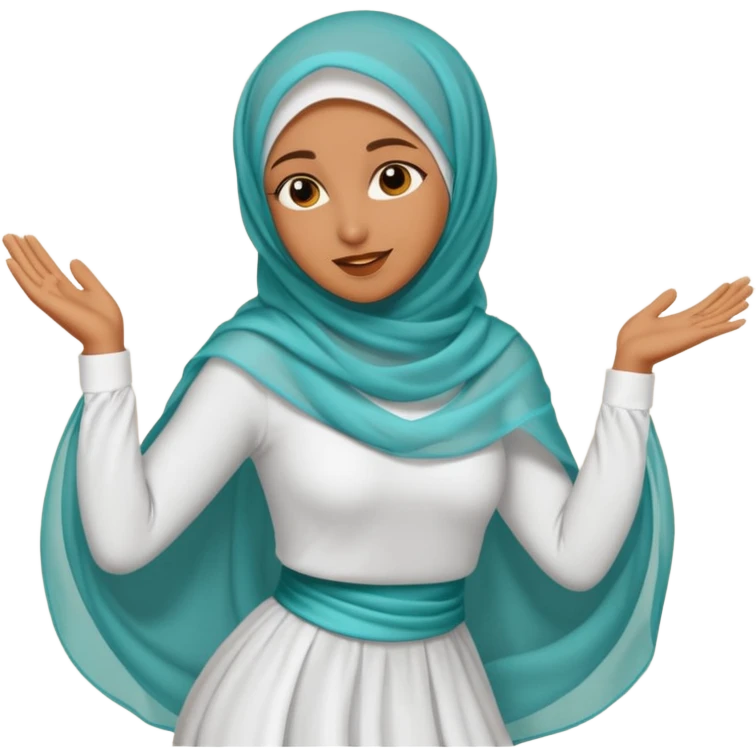 fully veiled woman dancing face also emoji | AI Emoji Generator