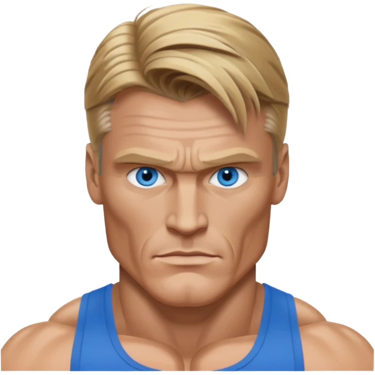 Dolph Lundgren with blue eyes, dark blonde hair, muscle body emoji | AI ...