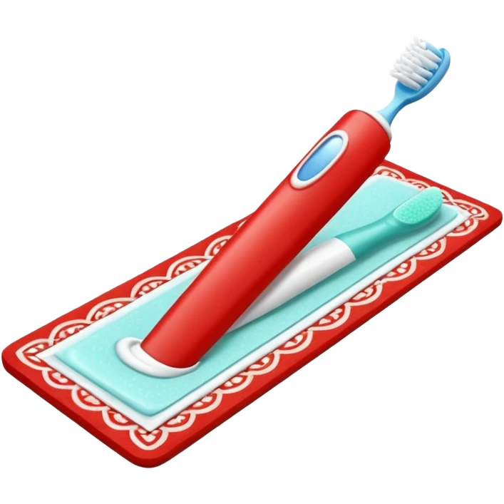 Toothbrush and toothpaste with Salah mat emoji | AI Emoji Generator