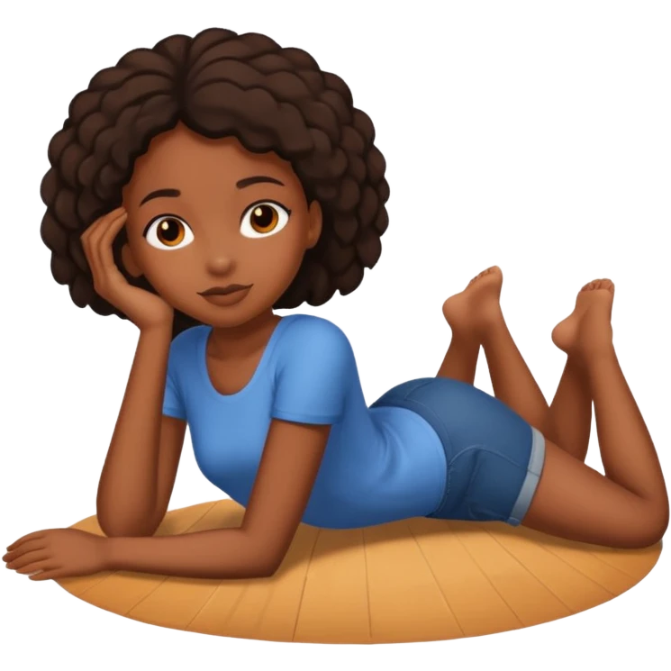Black girl Laying down on the floor emoji | AI Emoji Generator