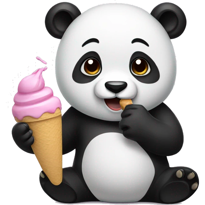 Panda eating ice cream emoji | AI Emoji Generator