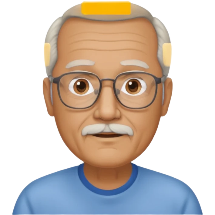 70 year old man with goatee and thin hairline emoji | AI Emoji Generator