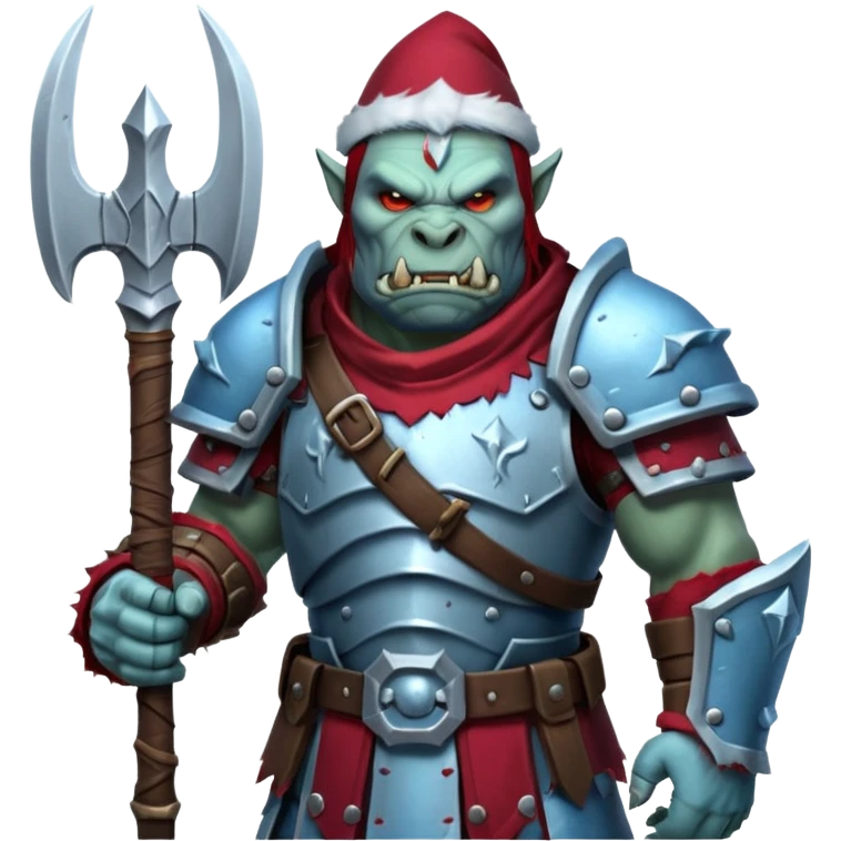 Fantasy Christmas orc legion soldier icon, iron tundra army theme ...