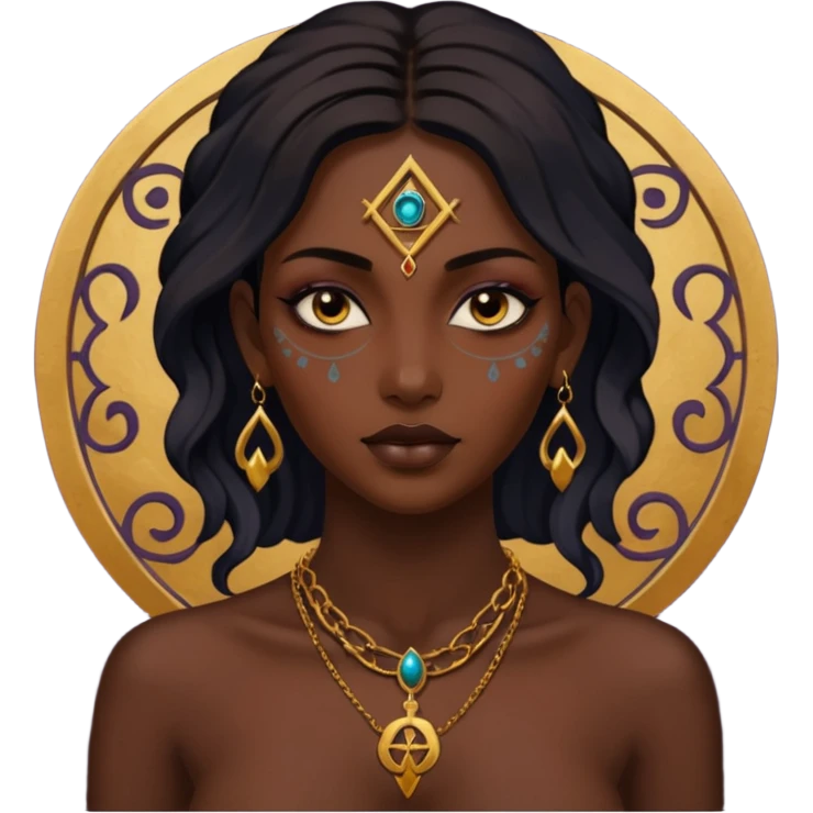Dark oil traced over woman’s skin forming occult symbols, sensual ...