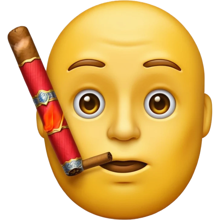 a shush emoji but a cigar instead of a finger emoji | AI Emoji Generator