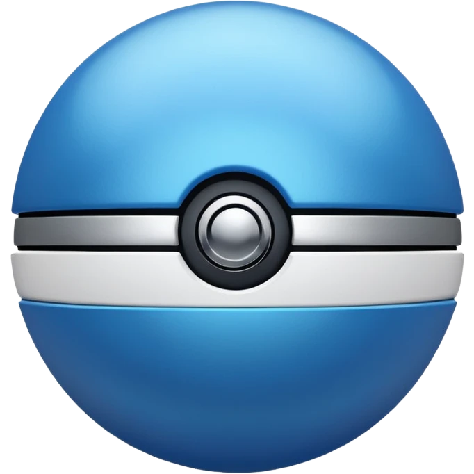 blue pokeball emoji, top half is a more saturated blue, bottom half is ...