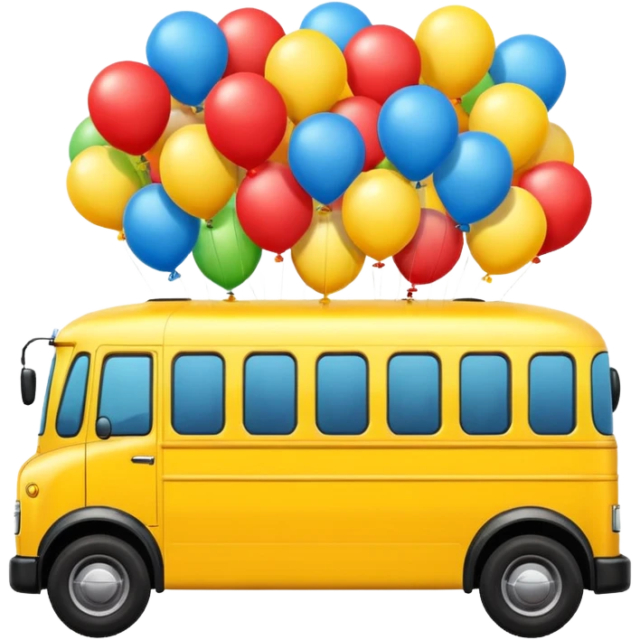 make me a high definition emoji of a bus suspended by ballons emoji ...