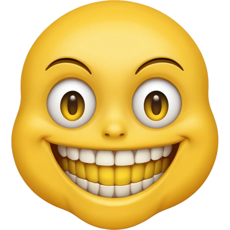 creepy smile lots of teeth built like regular yellow smile emoji | AI ...
