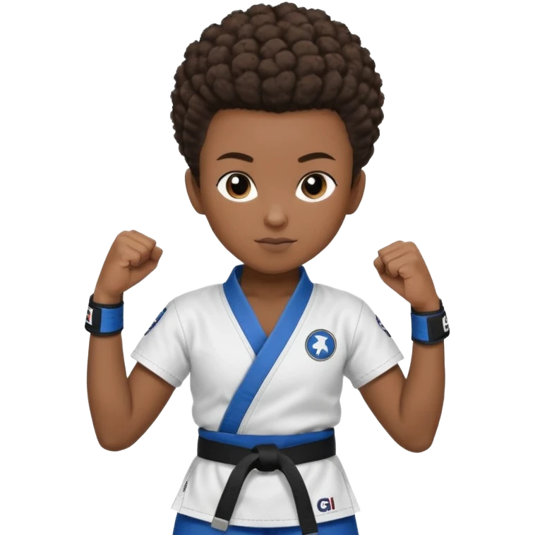 black karate instructor with pony tail afro hair and shaved bald sides ...