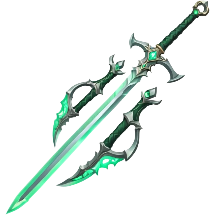 magical greatsword with a Eldritch green fire powers in it emoji | AI ...