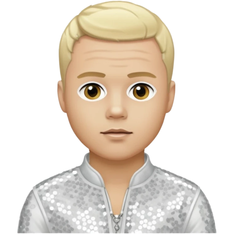 Brian Harvey from East 17 with light skin, blonde hair, white sequin ...