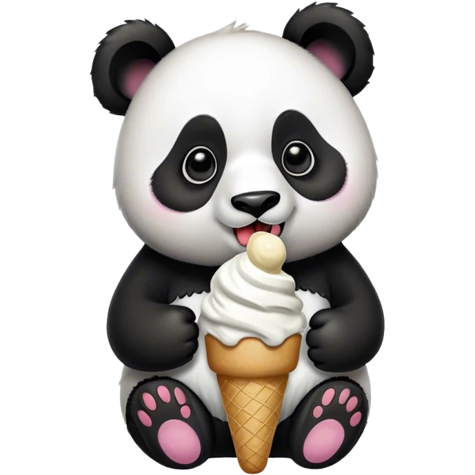 Panda eating ice cream emoji | AI Emoji Generator