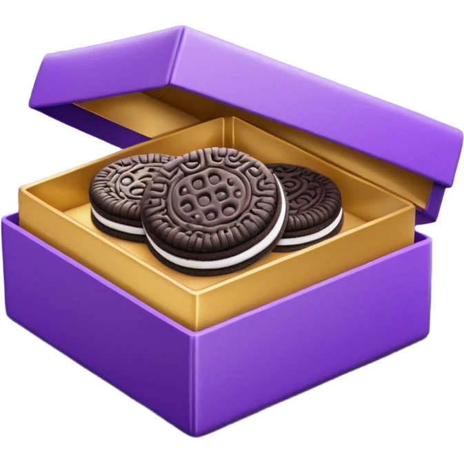 cookie chocolate oreo in purple box with gold circles emoji | AI Emoji ...