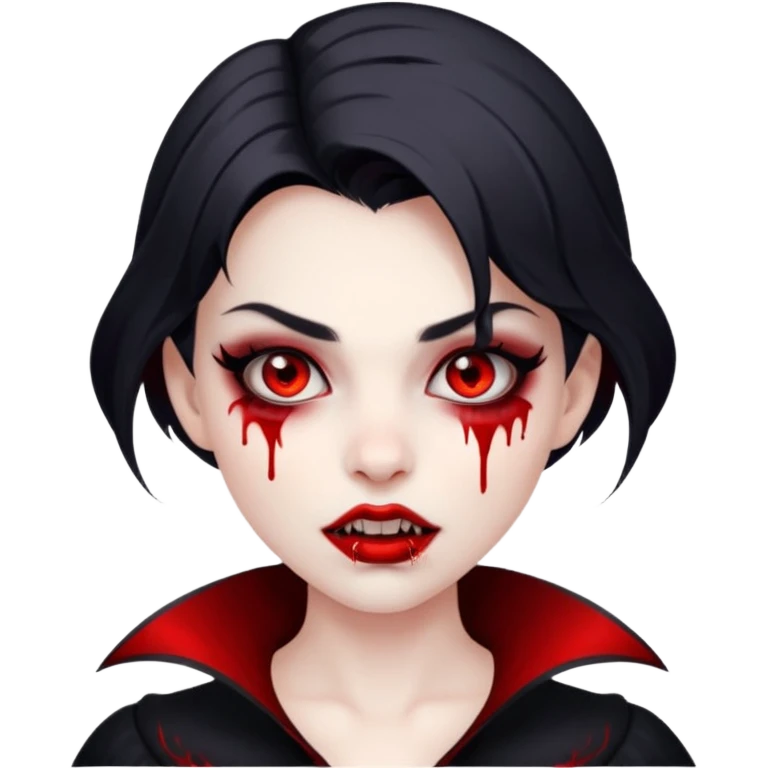 pretty vampire girl with red eyes fangs blood pretty smoky eye makeup ...