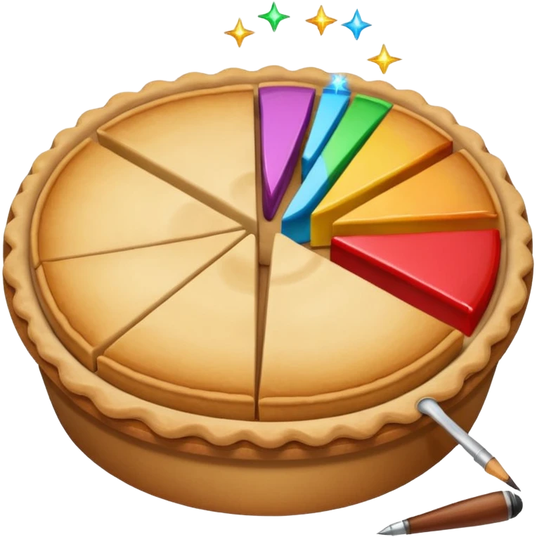 ios style emoji for report consisting bar and pie charts with sparkle ...