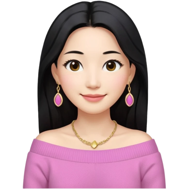 South Korean girl in her mid-thirties with long black hair and a middle ...