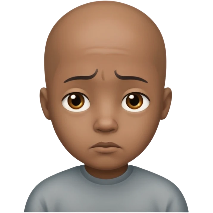 Little bald sad black boy no tears emoji | AI Emoji Generator