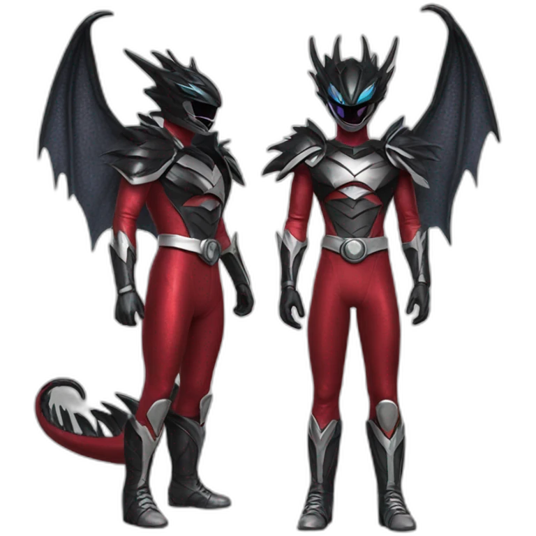 dark dragon power ranger full body emoji | AI Emoji Generator