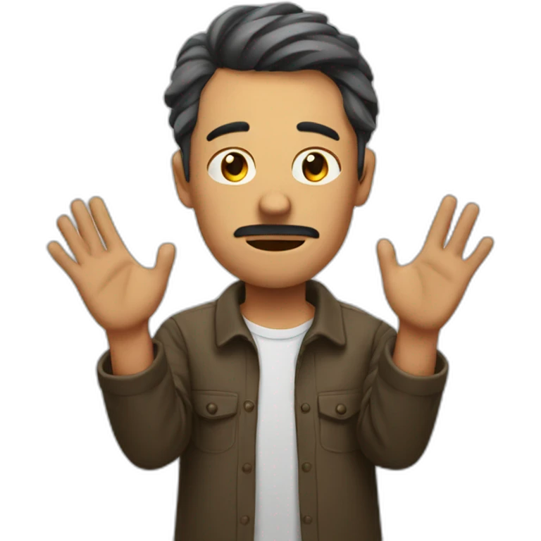guilty man with hands up emoji | AI Emoji Generator