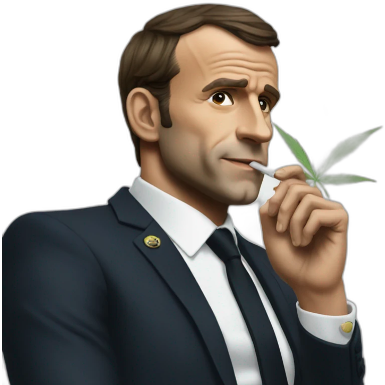 Macron smoking weed emoji | AI Emoji Generator