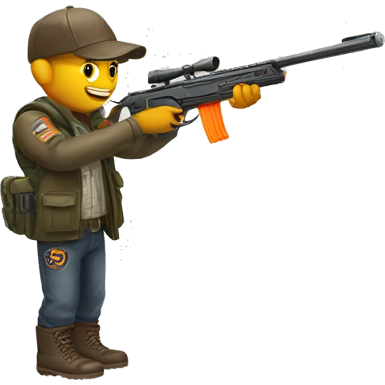 hunter shooting nerf gun emoji | AI Emoji Generator