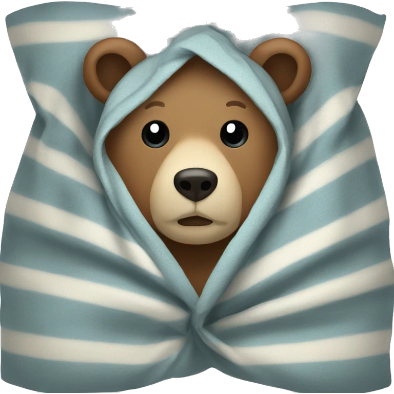 A bear wrapped in a blanket emoji | AI Emoji Generator