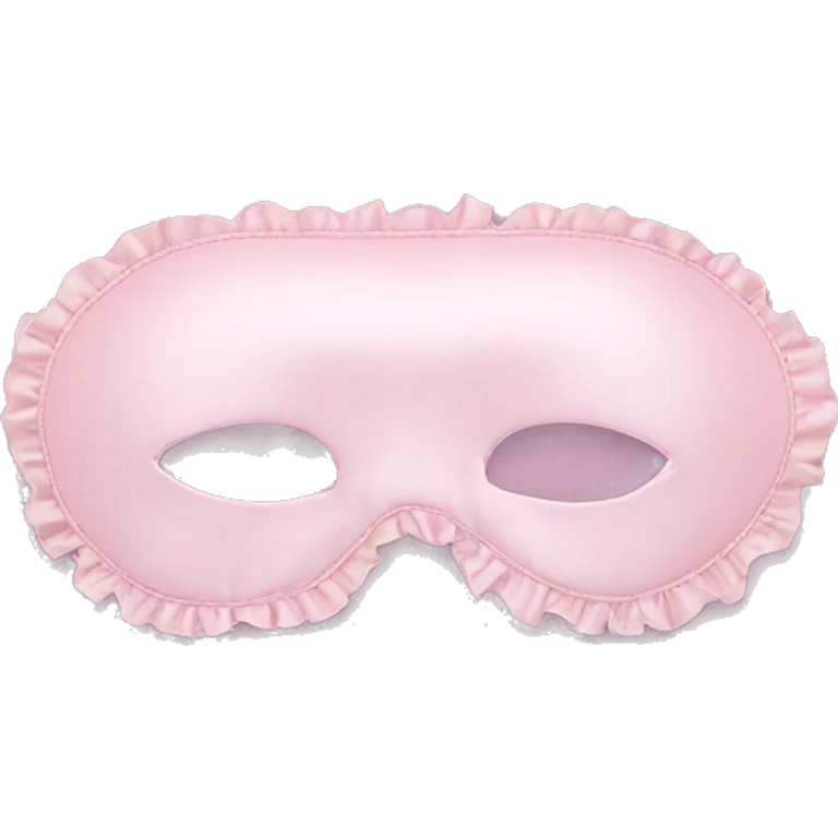 Light pink Frilly satin sleep mask no eyes emoji | AI Emoji Generator