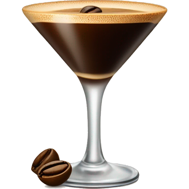 Espresso Martini with three coffee beans on top emoji | AI Emoji Generator