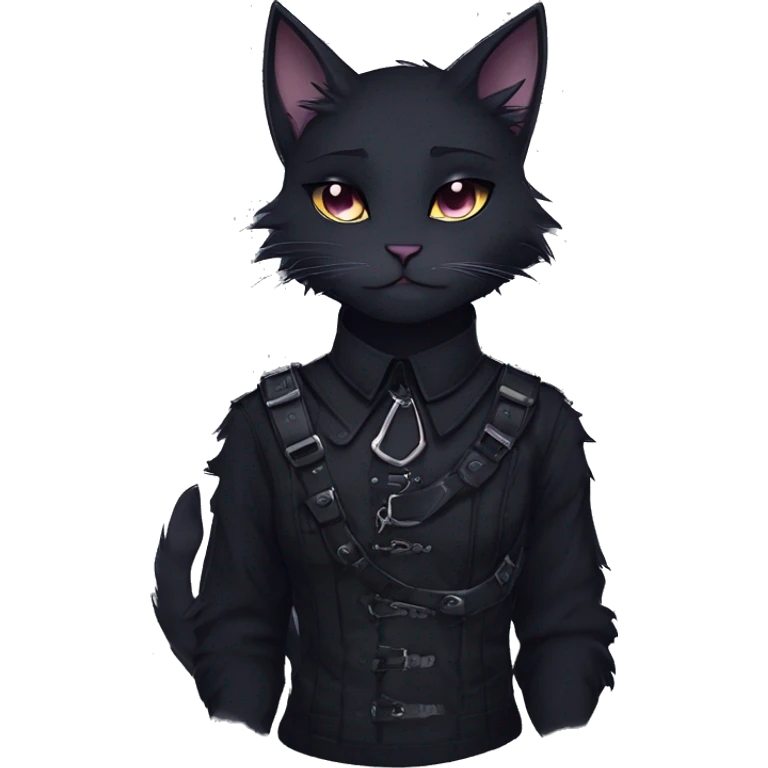 Gorgeous furry gothic dark techwear anime style anthro black cat furry ...