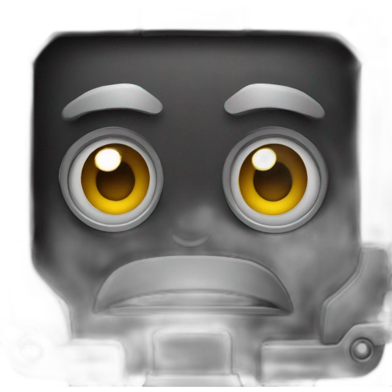cute matte black robot face emoji | AI Emoji Generator