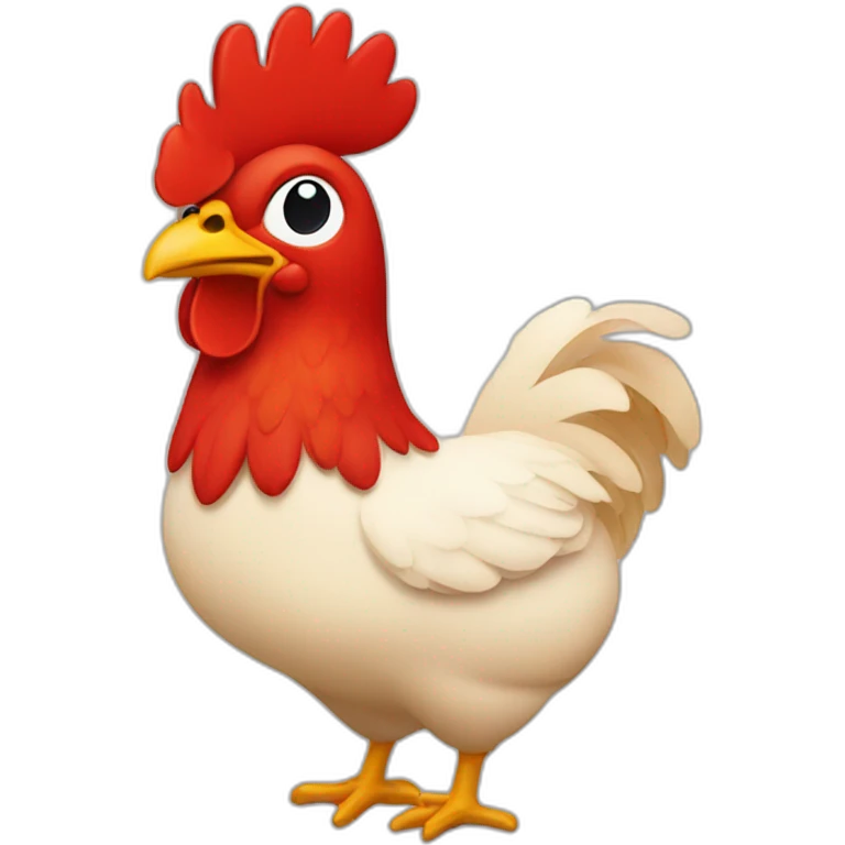 un pollo de color rojo entero en el cuerpo el color emoji | AI Emoji ...