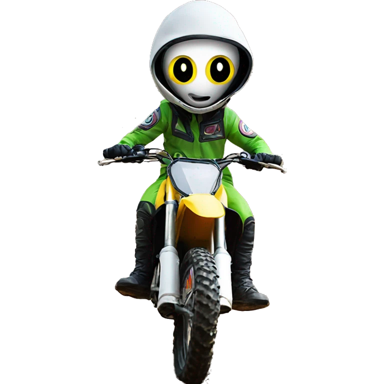 Alien on dirt bike emoji | AI Emoji Generator