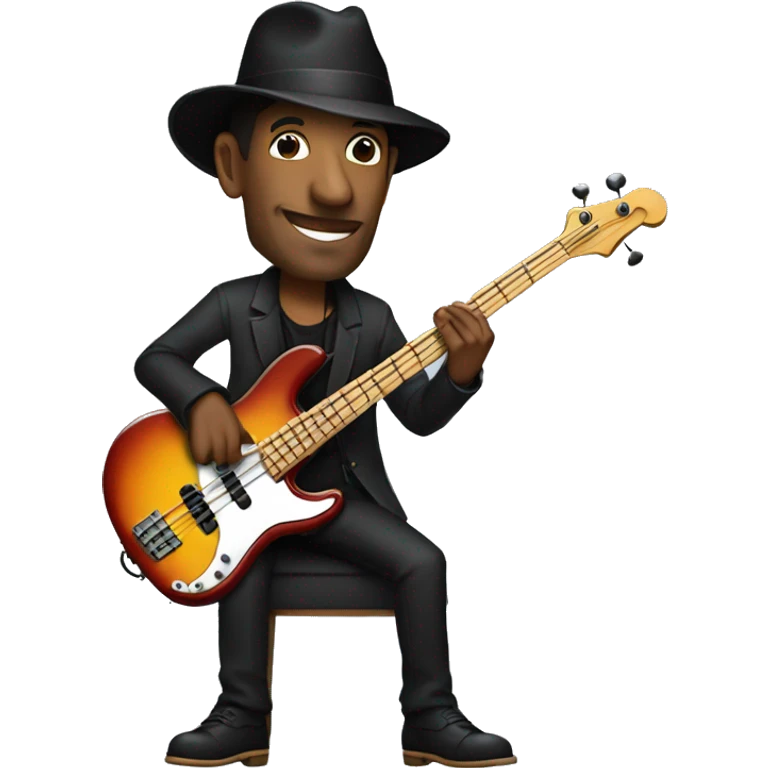 Marcus Miller playing bass guitar, with porkpie hat emoji | AI Emoji ...
