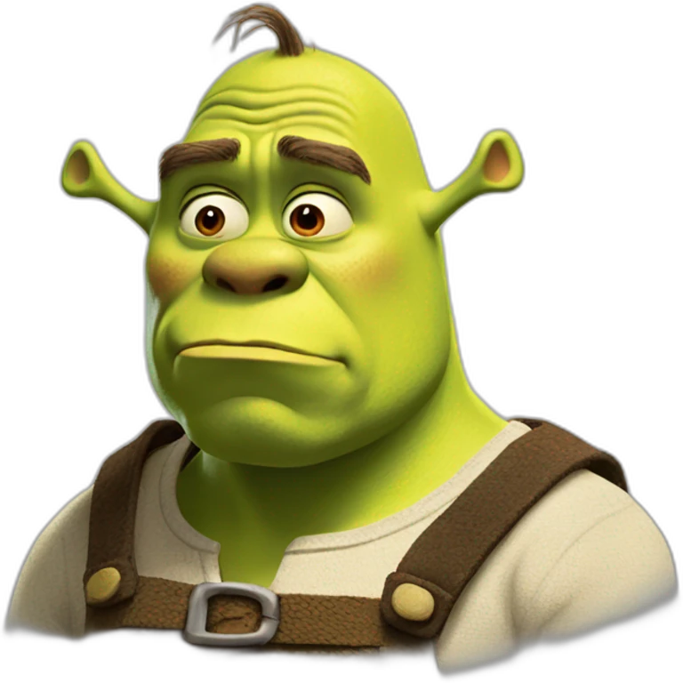 shrek looking extremely confused emoji | AI Emoji Generator