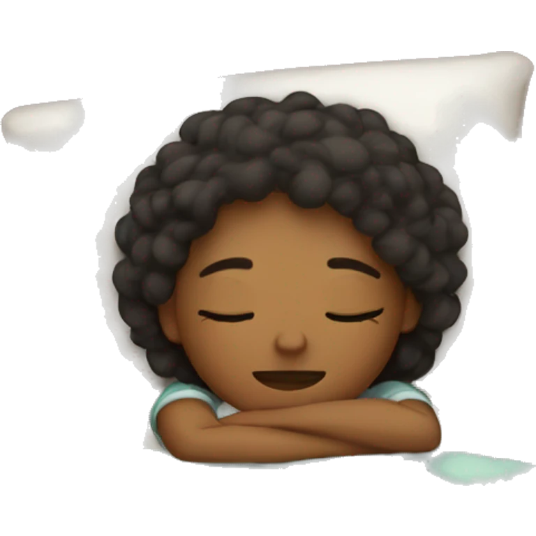 Girl sleeping on a cozy bed emoji | AI Emoji Generator